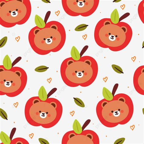 귀여운 사과 곰 원활한 패턴 벡터 원활한 패턴 사과 곰 Png 일러스트 및 벡터 에 대한 무료 다운로드 Pngtree