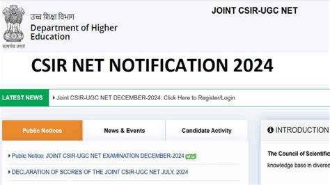 Csir Net 2024 December Notification Released Apply At Csirnetntaac