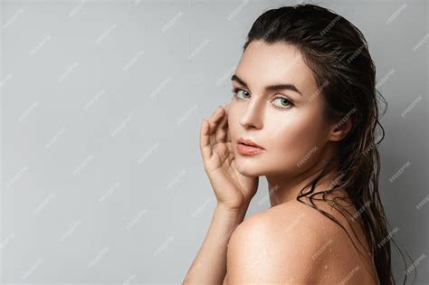 Premium Photo Young And Beautiful Woman With Wet Body And Hair