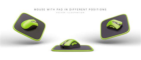 다른 위치에 패드가 있는 3d 마우스 웹 스토어용 컴퓨터용 장치가 있는 포스터 3차원 형태에 대한 스톡 벡터 아트 및 기타 이미지 3차원 형태 Brand Name