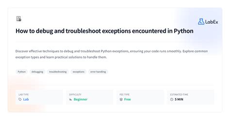 How To Debug And Troubleshoot Exceptions Encountered In Python Labex