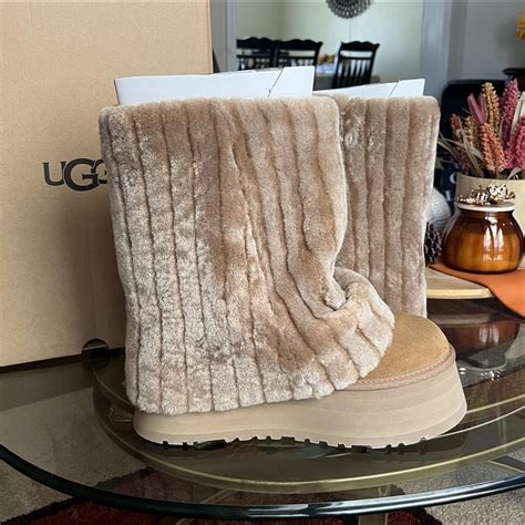 Ugg Classic Short Sherpa Corduroy Platform Boot Depop