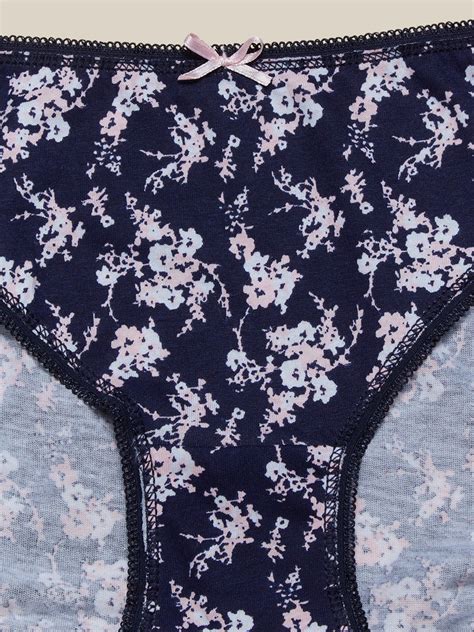 Wunderlove Navy Cotton Bikini Briefs Pack Of 4
