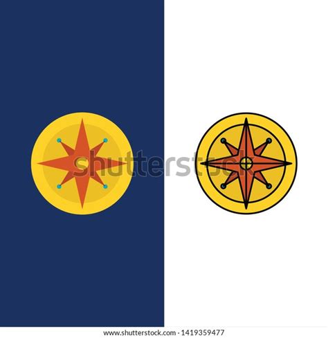 Compass Location Navigation Navigator Position Icons Vector De Stock