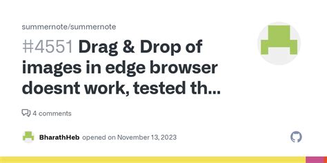 Drag And Drop Of Images In Edge Browser Doesnt Work Tested The Same In