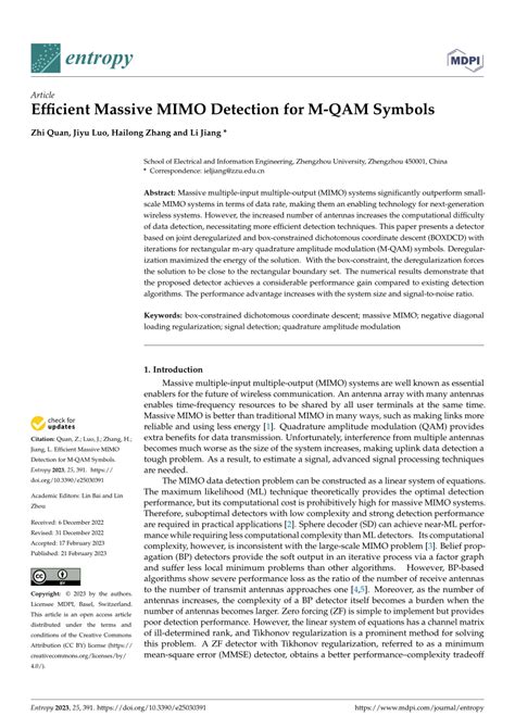 Pdf Efficient Massive Mimo Detection For M Qam Symbols