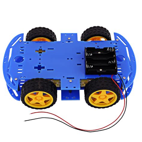 Longer Version Of 4 Wd Double Layer Smart Car Chassis Kit Blue Color