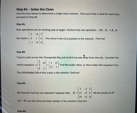 Solved Step 1 Solve The Clues Use The Clues Below To