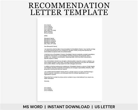 Simple Letter Of Recommendation For Work