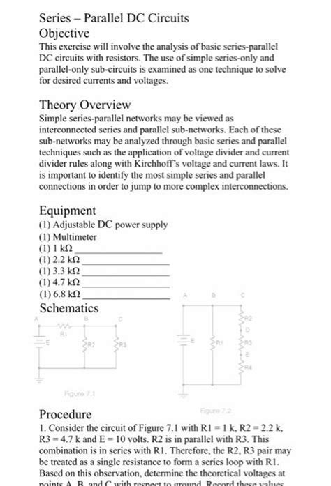 Solved Series Parallel DC Circuits Objective This Exercise Chegg