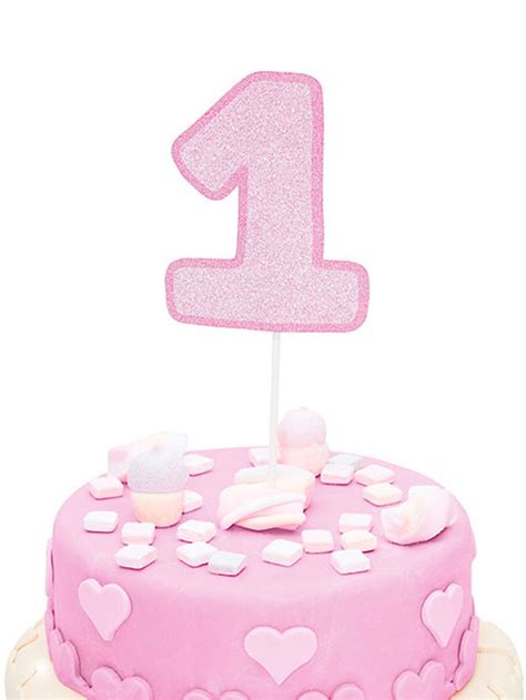 Maxi Pic En Carton Chiffre 1 Rose Pailleté 31 Cm Décoration