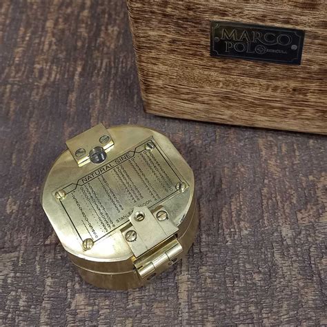 Brass Compass In Timber Box Brunton Peppers Trading Co