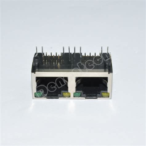 Denentech Rj45 8p8c Connector H13 10 1x2pin Led Rj45 Female Rj45 Socket Connector With Led