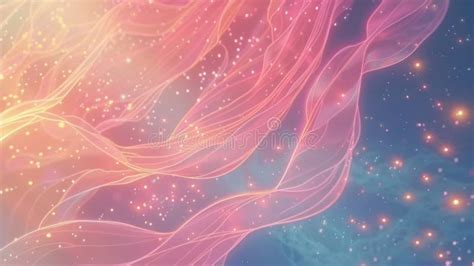 Abstract Waves Of Light And Color Create A Dreamy Ethereal Atmosphere Stock Illustration