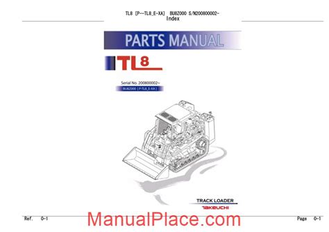 Takeuchi Track Loader P Tl8 E Xa Parts Manual Service Manual Download