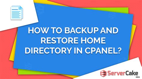 how to backup and restore home directory in cpanel server