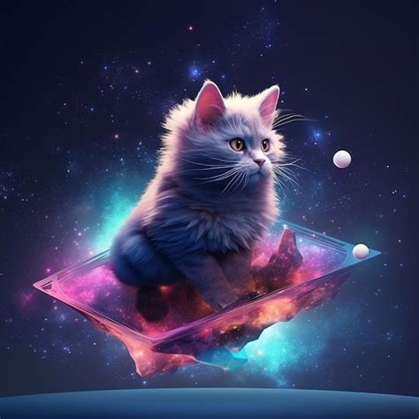Premium Photo A Cat Is Sitting On A Glass Dish With The Words Space