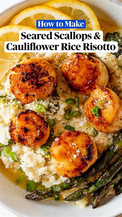 Seared Scallops Cauliflower Rice Risotto Artofit