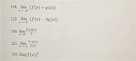 Solved Limx→ 3 F X G X Limx→ 3 F X 3g X Limx→0f X G X