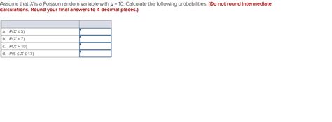 solved sssume that x is a poisson random variable with μ 10