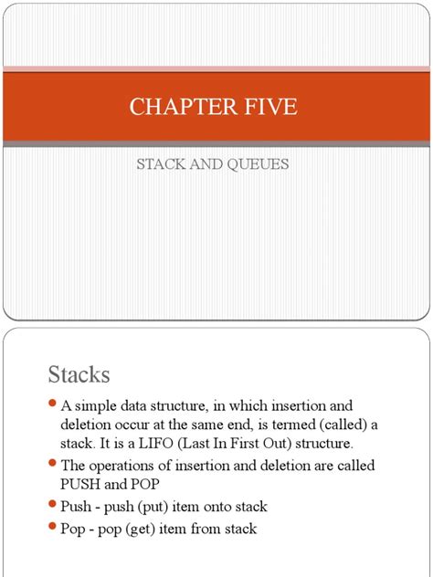 Chapter Five Stack And Queues Pdf Queue Abstract Data Type