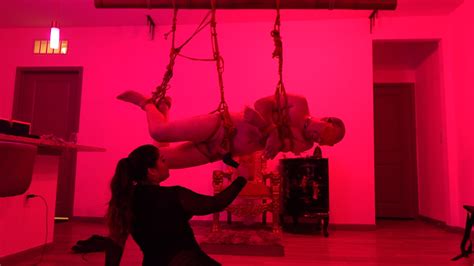 Slave Falls Into Mistress Rogues Shibari Suspension Web And Gets