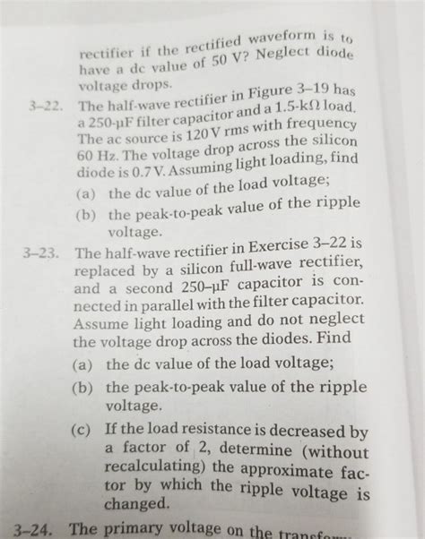 Solved Rectifier If The Rectified Waveform Is Have A De Chegg