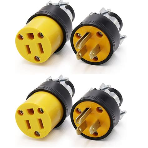 Plug Electric Plug 3 Prongs Electrical Plug End For Extension Cord 1 X