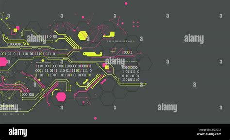 Abstract Technology Concept Circuit Board High Computer Color Background Vector Illustration
