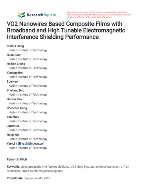 Pdf Vo2 Nanowires Based Composite Films With Broadband And High