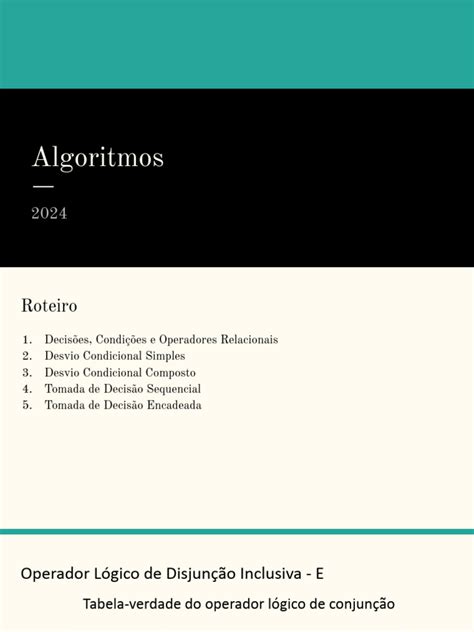 Algoritmos Aula 4 14 03 2024 Pdf Informática Ciência Da