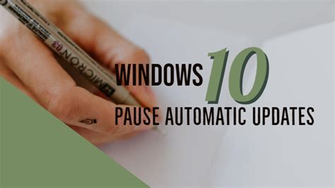 How To Pause Windows Updates Automatic Update Assistance