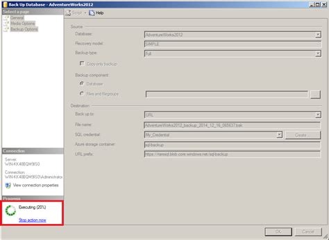 Sql Server 2014 How To Take Backup To Url Windows Azure Storage Ssms Sql Server Portal