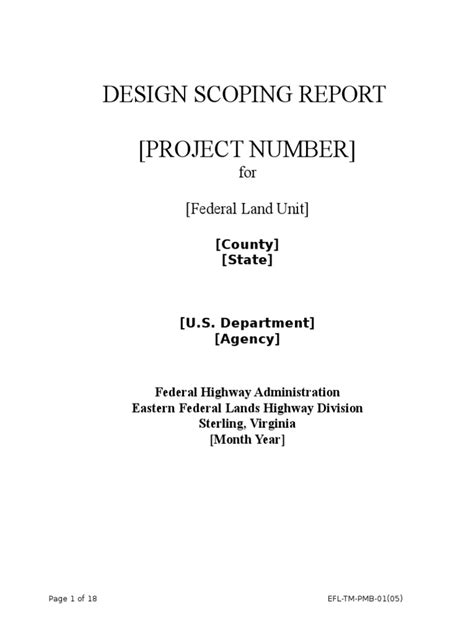 Efl Tm Pmb 01 Design Scoping Report Pdf Traffic Road Surface