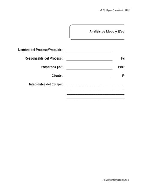 Ejemplo Pfmea Pdf Six Sigma Tanques