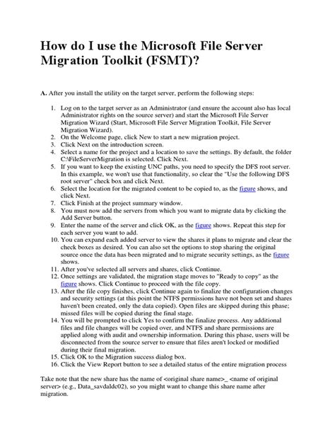 How Can I Prevent The Microsoft File Server Migration Toolkit Pdf