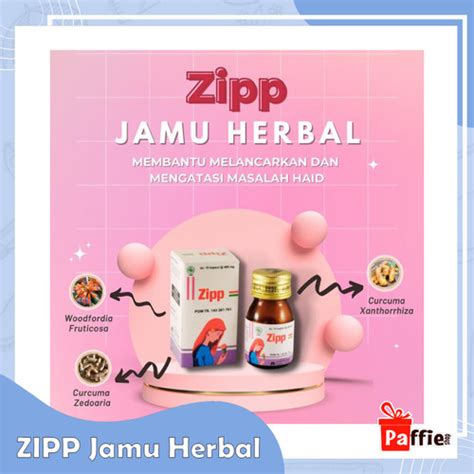 Jual ZIPP Jamu Terlambat Datang Bulan Herbal Kesehatan Haid Menstruasi