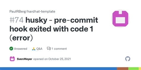 Husky Pre Commit Hook Exited With Code 1 Error · Paulrberg Hardhat