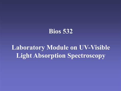 UV Visible Presentation