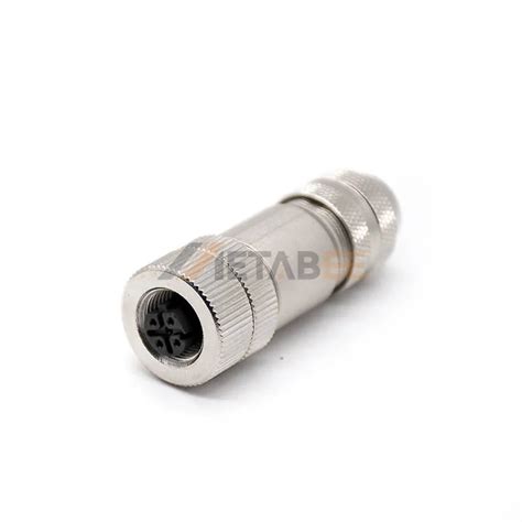 M12 D Coded 4 Pin Female Field Wireable Connector Straight Metabeeai