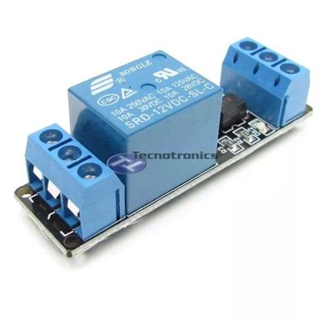 Módulo Rele 12v 1 Canal 10a Com Optoacoplador Preto Tecnotronics