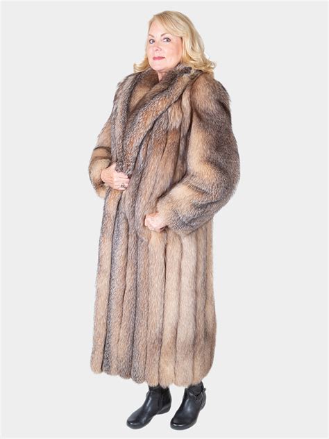 Crystal Fox Fur Coat Large Estate Furs