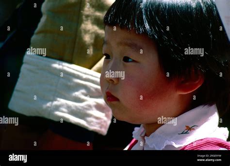 Little Chinese Girl Chinatown San Francisco California Usa Stock