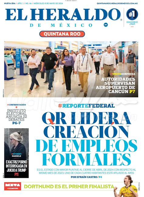 Portadas De Prensa En Quintana Roo 08 De Mayo De 2024