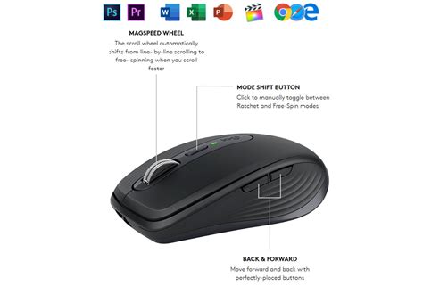 Buy Logitech MX Anywhere Wireless Mouse Graphite PC Case Gear Australia