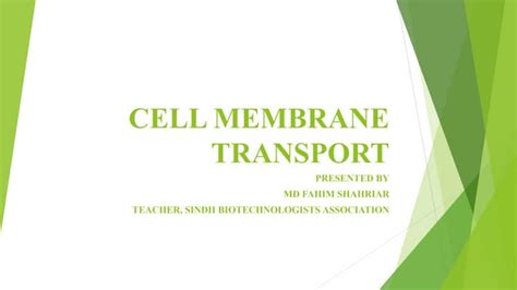 Lecture On Cell Membrane Transport Ppt