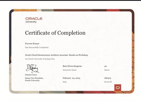 Praveen Kumar On Linkedin Oraclecloud Architect Associate Workshop Oraclecloud