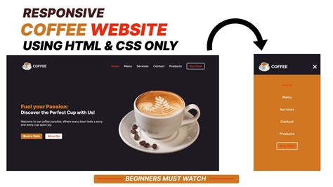 How To Create Responsive Coffee Website Using Html And Css Only