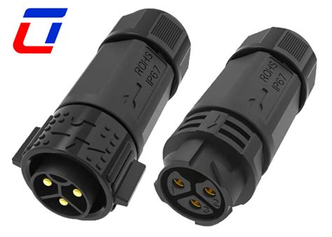 50a 300v Waterproof 3 Phase Cable Connector Round 3 Pin Screw Terminal