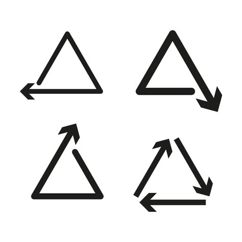 Premium Vector Recycle Triangle Icons Environmental Cycle Arrows Conservation Vector Symbols